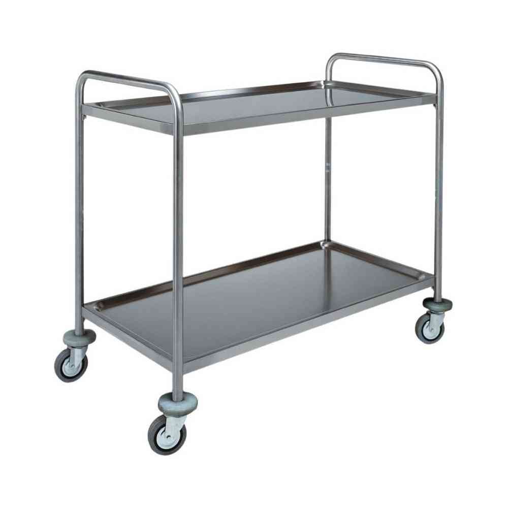 p500 stainless steel service trolley 2 shelves